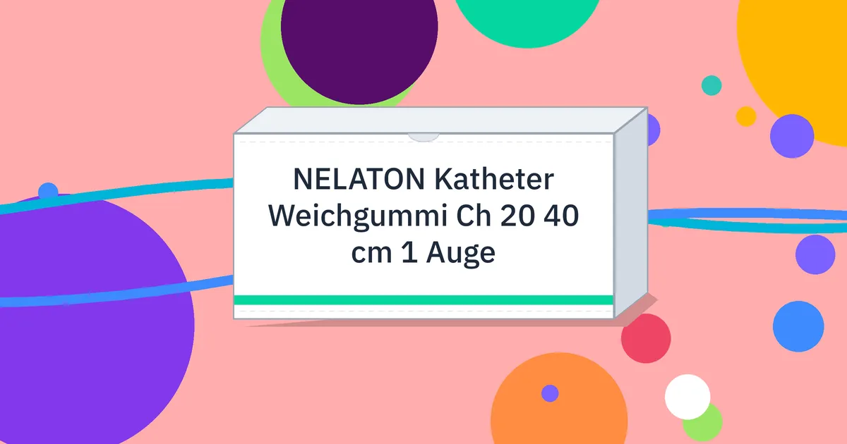 Symbolbild: Packung mit der Aufschrift NELATON Katheter Weichgummi Ch 20 40 cm 1 Auge (PZN 10085894) – Verfügbarkeit und Bezug in Apotheken in Frankfurt am Main