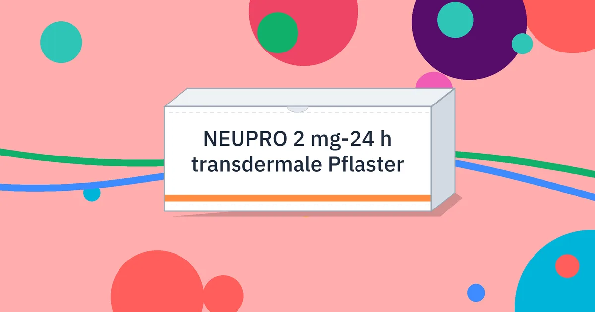 Symbolbild: Packung mit der Aufschrift NEUPRO 2 mg-24 h transdermale Pflaster (PZN 09632026) – Verfügbarkeit und Bezug in Apotheken in Frankfurt am Main