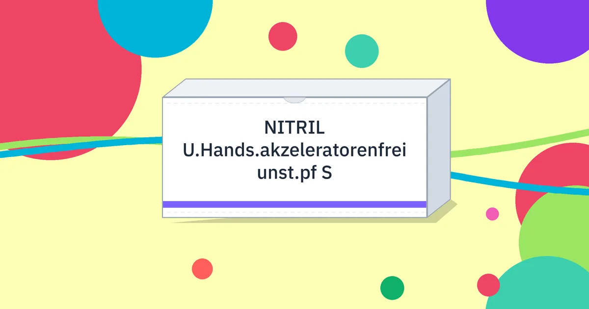 Symbolbild: Packung mit der Aufschrift NITRIL U.Hands.akzeleratorenfrei unst.pf S (PZN 11267054) – Verfügbarkeit und Bezug in Apotheken in Frankfurt am Main