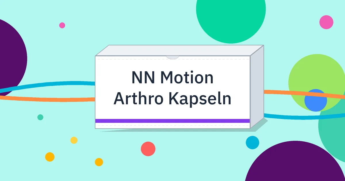 Symbolbild: Packung mit der Aufschrift NN Motion Arthro Kapseln (PZN 16891277) – Verfügbarkeit und Bezug in Apotheken in Frankfurt am Main