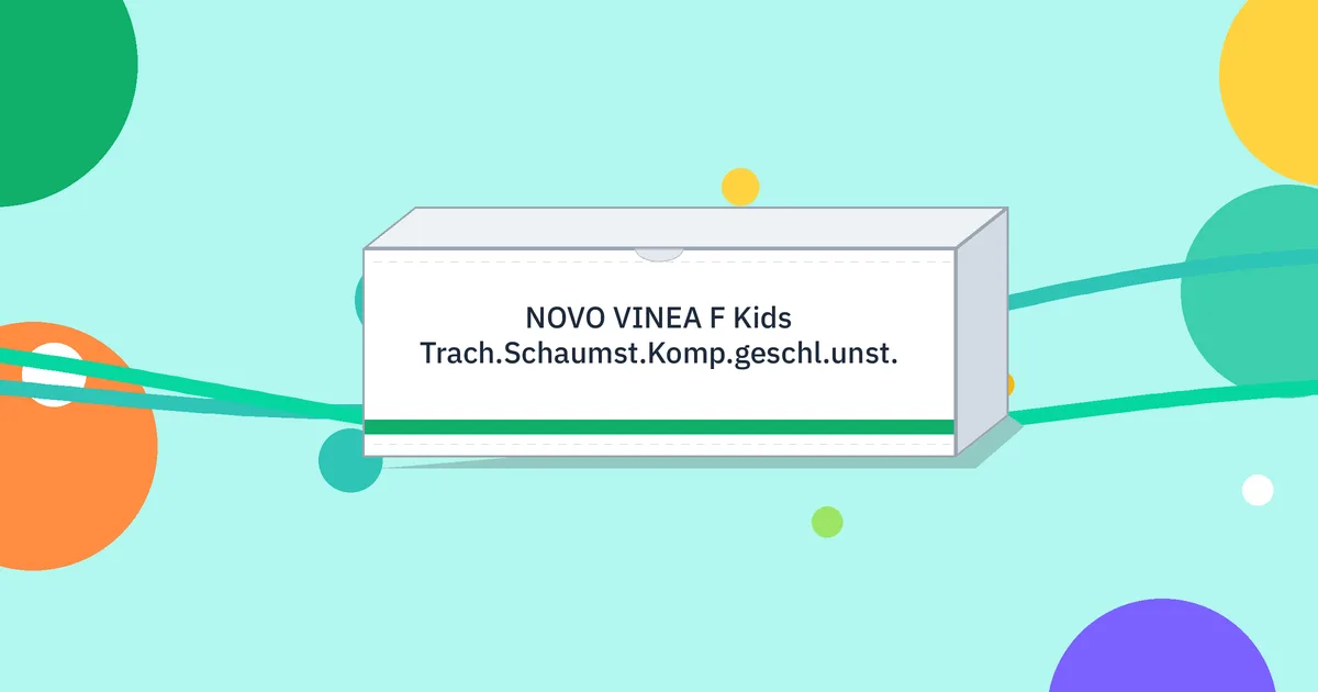 Symbolbild: Packung mit der Aufschrift NOVO VINEA F Kids Trach.Schaumst.Komp.geschl.unst. (PZN 19630100) – Verfügbarkeit und Bezug in Apotheken in Frankfurt am Main