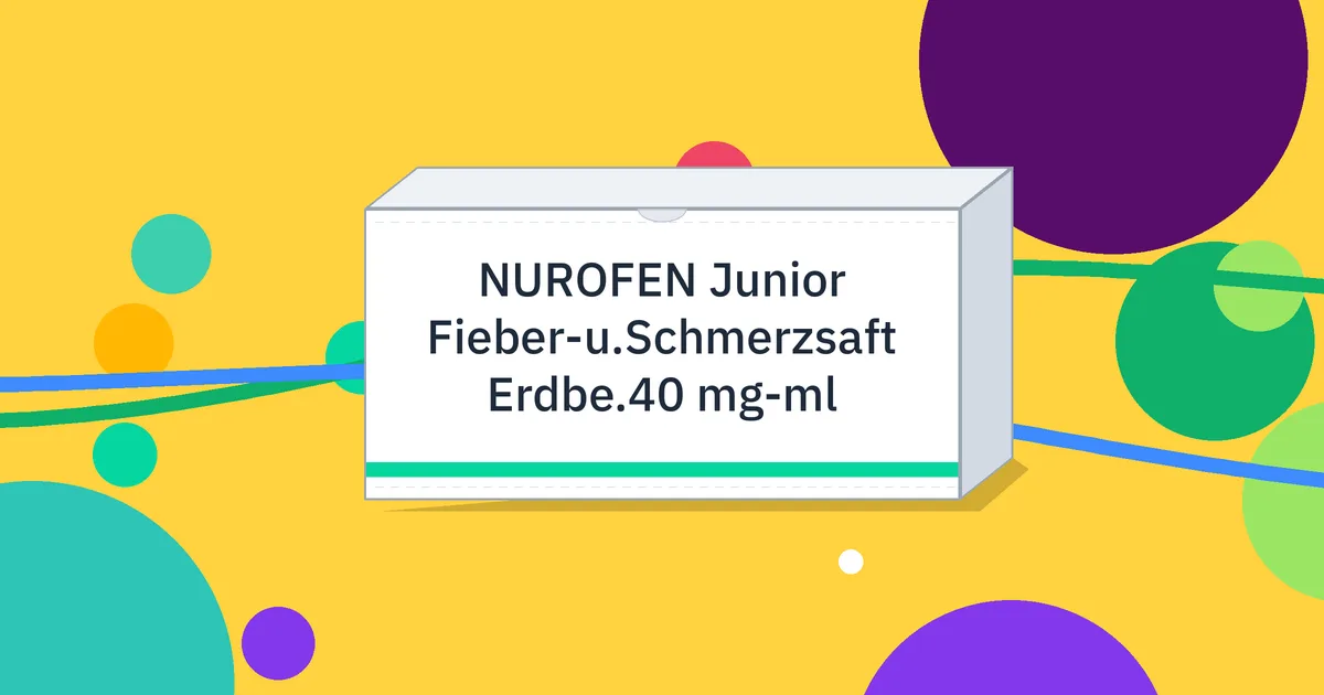 Symbolbild: Packung mit der Aufschrift NUROFEN Junior Fieber-u.Schmerzsaft Erdbe.40 mg-ml (PZN 16538233) – Verfügbarkeit und Bezug in Apotheken in Frankfurt am Main