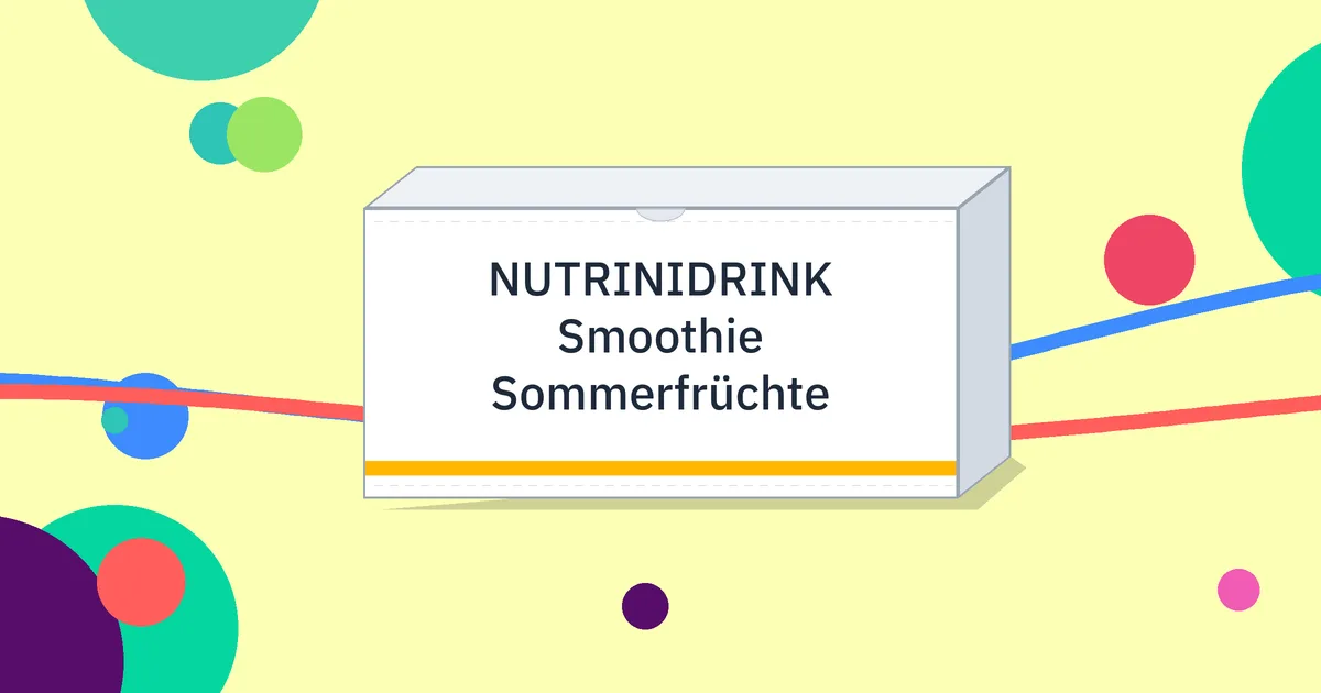 Symbolbild: Packung mit der Aufschrift NUTRINIDRINK Smoothie Sommerfrüchte (PZN 07687939) – Verfügbarkeit und Bezug in Apotheken in Frankfurt am Main