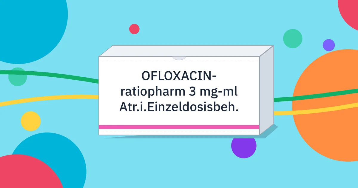 Symbolbild: Packung mit der Aufschrift OFLOXACIN-ratiopharm 3 mg-ml Atr.i.Einzeldosisbeh. (PZN 10041767) – Verfügbarkeit und Bezug in Apotheken in Frankfurt am Main
