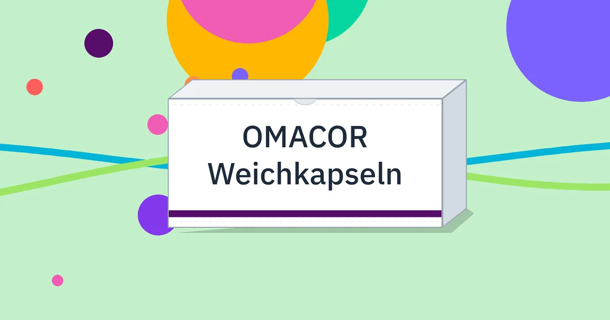 Symbolbild: Packung mit der Aufschrift OMACOR Weichkapseln (PZN 09714942) – Verfügbarkeit und Bezug in Apotheken in Frankfurt am Main