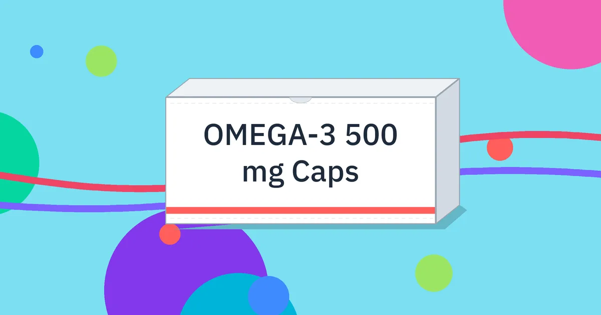 Symbolbild: Packung mit der Aufschrift OMEGA-3 500 mg Caps (PZN 10134227) – Verfügbarkeit und Bezug in Apotheken in Frankfurt am Main