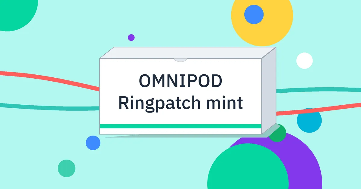 Symbolbild: Packung mit der Aufschrift OMNIPOD Ringpatch mint (PZN 19865636) – Verfügbarkeit und Bezug in Apotheken in Frankfurt am Main