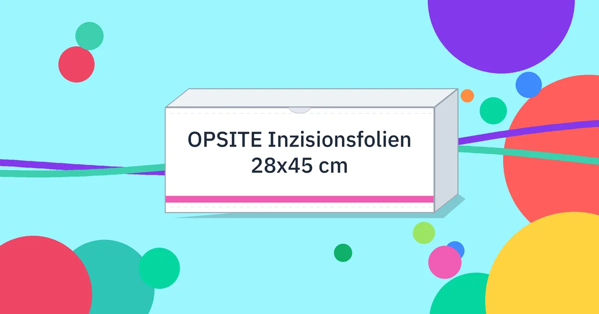 Symbolbild: Packung mit der Aufschrift OPSITE Inzisionsfolien 28x45 cm (PZN 02142106) – Verfügbarkeit und Bezug in Apotheken in Frankfurt am Main