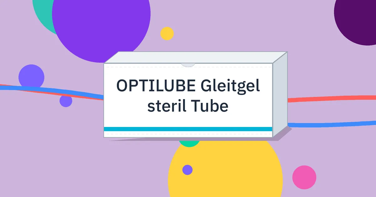 Symbolbild: Packung mit der Aufschrift OPTILUBE Gleitgel steril Tube (PZN 08721905) – Verfügbarkeit und Bezug in Apotheken in Frankfurt am Main