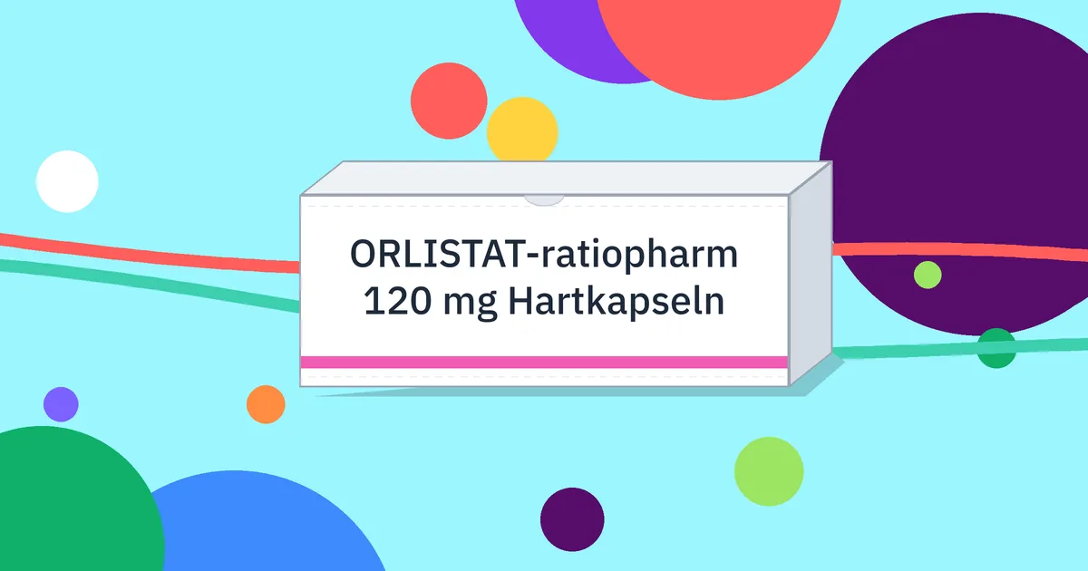Symbolbild: Packung mit der Aufschrift ORLISTAT-ratiopharm 120 mg Hartkapseln (PZN 08813978) – Verfügbarkeit und Bezug in Apotheken in Frankfurt am Main