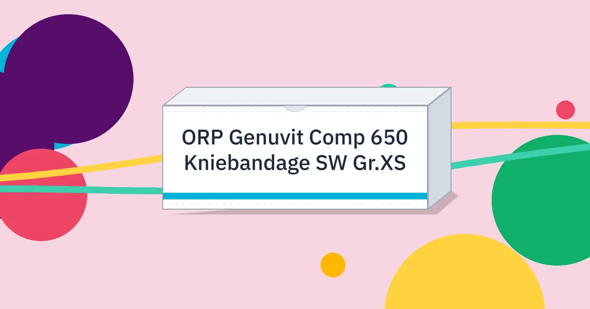 Symbolbild: Packung mit der Aufschrift ORP Genuvit Comp 650 Kniebandage SW Gr.XS (PZN 05360401) – Verfügbarkeit und Bezug in Apotheken in Frankfurt am Main