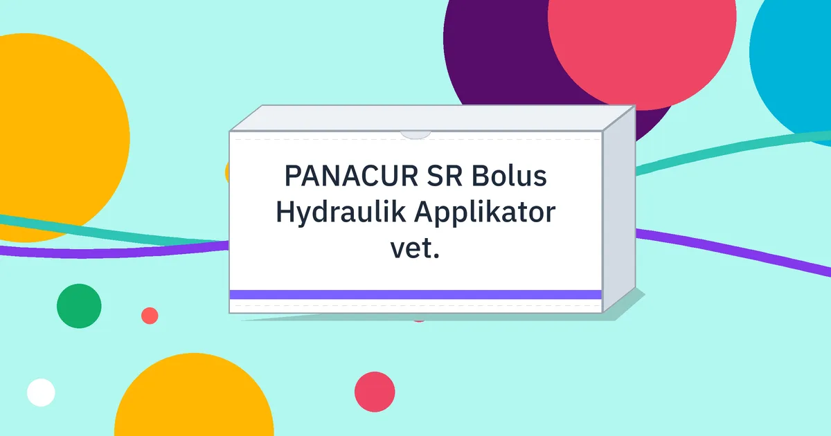 Symbolbild: Packung mit der Aufschrift PANACUR SR Bolus Hydraulik Applikator vet. (PZN 07483740) – Verfügbarkeit und Bezug in Apotheken in Frankfurt am Main
