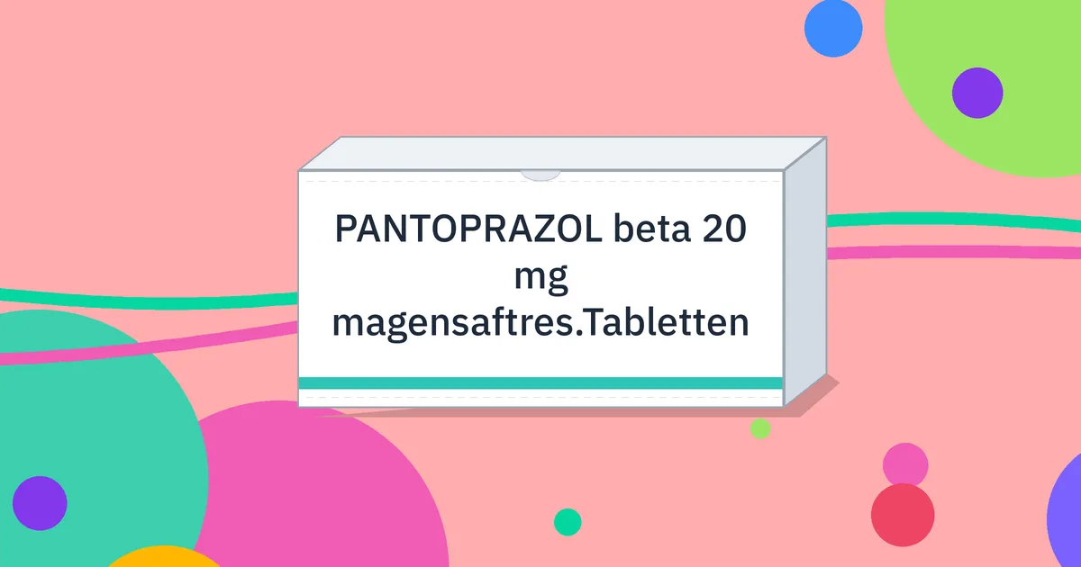 Symbolbild: Packung mit der Aufschrift PANTOPRAZOL beta 20 mg magensaftres.Tabletten (PZN 19211478) – Verfügbarkeit und Bezug in Apotheken in Frankfurt am Main