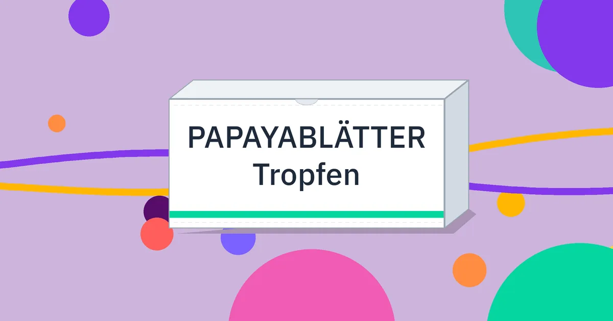 Symbolbild: Packung mit der Aufschrift PAPAYABLÄTTER Tropfen (PZN 19141915) – Verfügbarkeit und Bezug in Apotheken in Frankfurt am Main