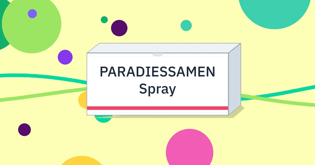 Symbolbild: Packung mit der Aufschrift PARADIESSAMEN Spray (PZN 18259514) – Verfügbarkeit und Bezug in Apotheken in Frankfurt am Main