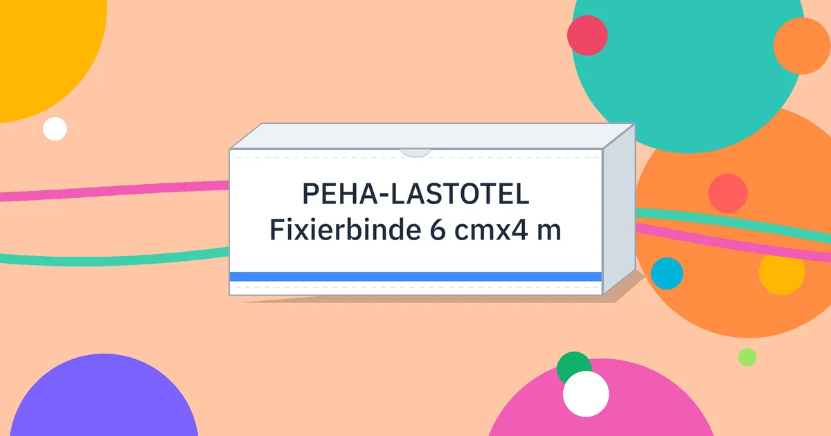 Symbolbild: Packung mit der Aufschrift PEHA-LASTOTEL Fixierbinde 6 cmx4 m (PZN 15879038) – Verfügbarkeit und Bezug in Apotheken in Frankfurt am Main