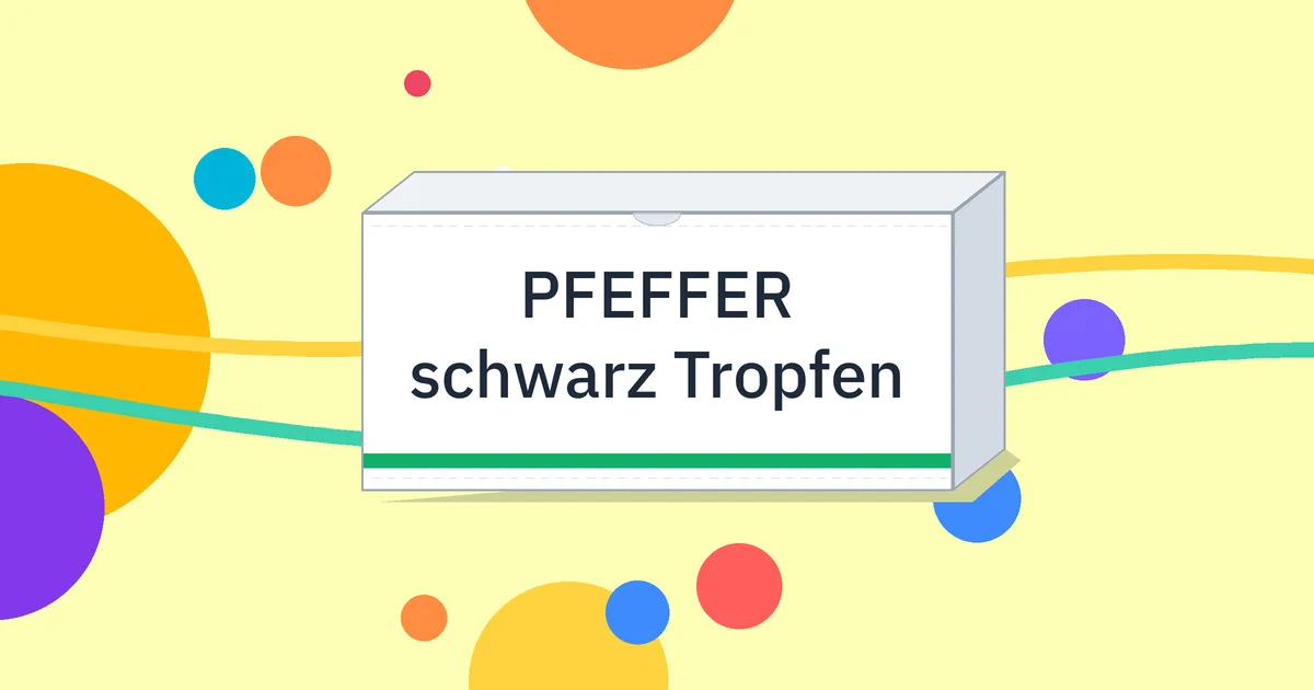 Symbolbild: Packung mit der Aufschrift PFEFFER schwarz Tropfen (PZN 15191738) – Verfügbarkeit und Bezug in Apotheken in Frankfurt am Main