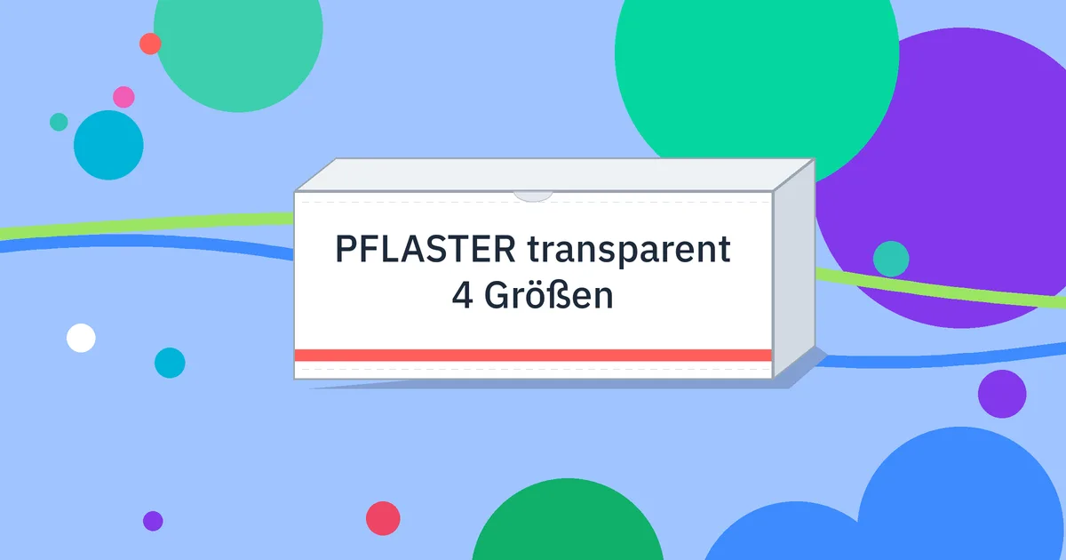 Symbolbild: Packung mit der Aufschrift PFLASTER transparent 4 Größen (PZN 19268900) – Verfügbarkeit und Bezug in Apotheken in Frankfurt am Main