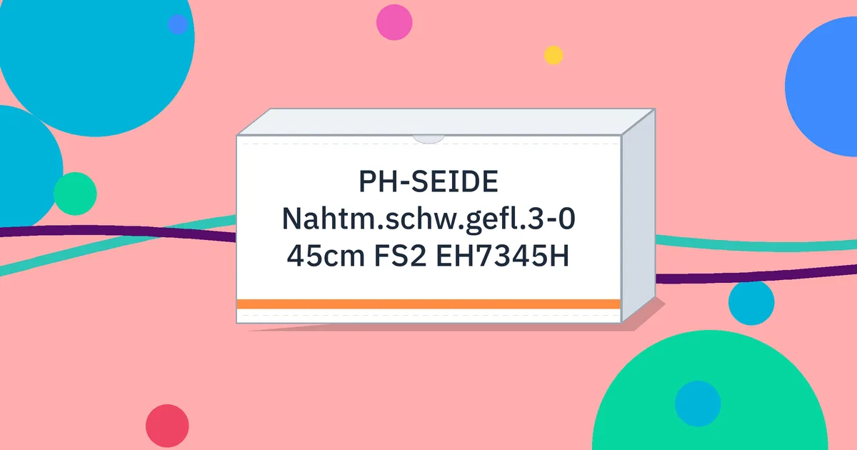 Symbolbild: Packung mit der Aufschrift PH-SEIDE Nahtm.schw.gefl.3-0 45cm FS2 EH7345H (PZN 16806478) – Verfügbarkeit und Bezug in Apotheken in Frankfurt am Main