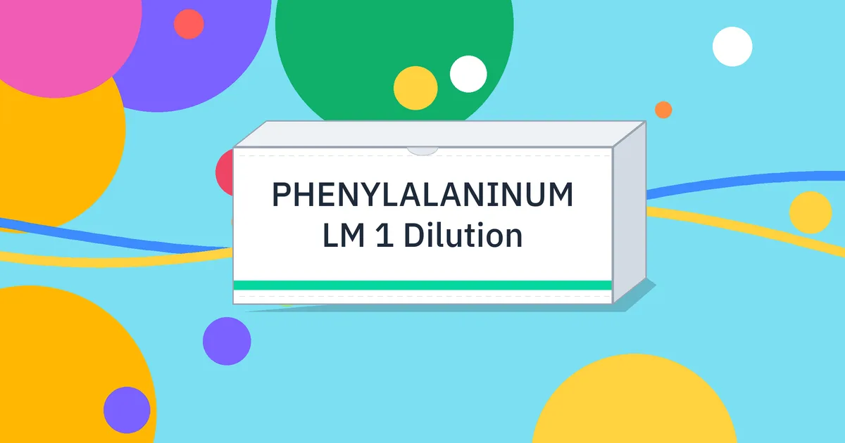 Symbolbild: Packung mit der Aufschrift PHENYLALANINUM LM 1 Dilution (PZN 13783771) – Verfügbarkeit und Bezug in Apotheken in Frankfurt am Main