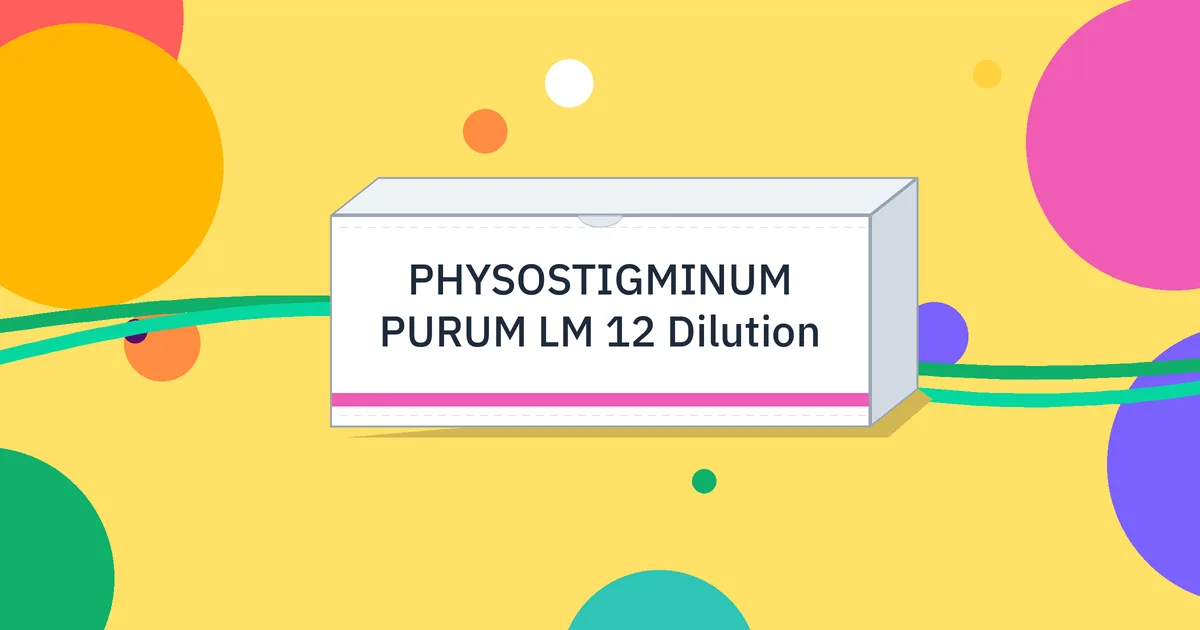 Symbolbild: Packung mit der Aufschrift PHYSOSTIGMINUM PURUM LM 12 Dilution (PZN 13035804) – Verfügbarkeit und Bezug in Apotheken in Frankfurt am Main