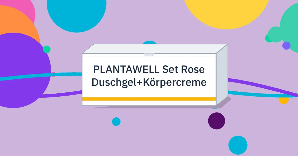 Symbolbild: Packung mit der Aufschrift PLANTAWELL Set Rose Duschgel+Körpercreme (PZN 20300862) – Verfügbarkeit und Bezug in Apotheken in Frankfurt am Main