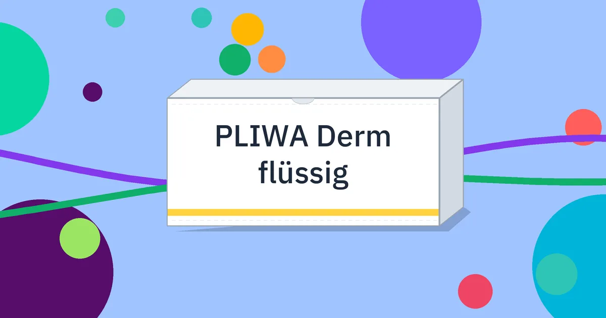 Symbolbild: Packung mit der Aufschrift PLIWA Derm flüssig (PZN 06121331) – Verfügbarkeit und Bezug in Apotheken in Frankfurt am Main