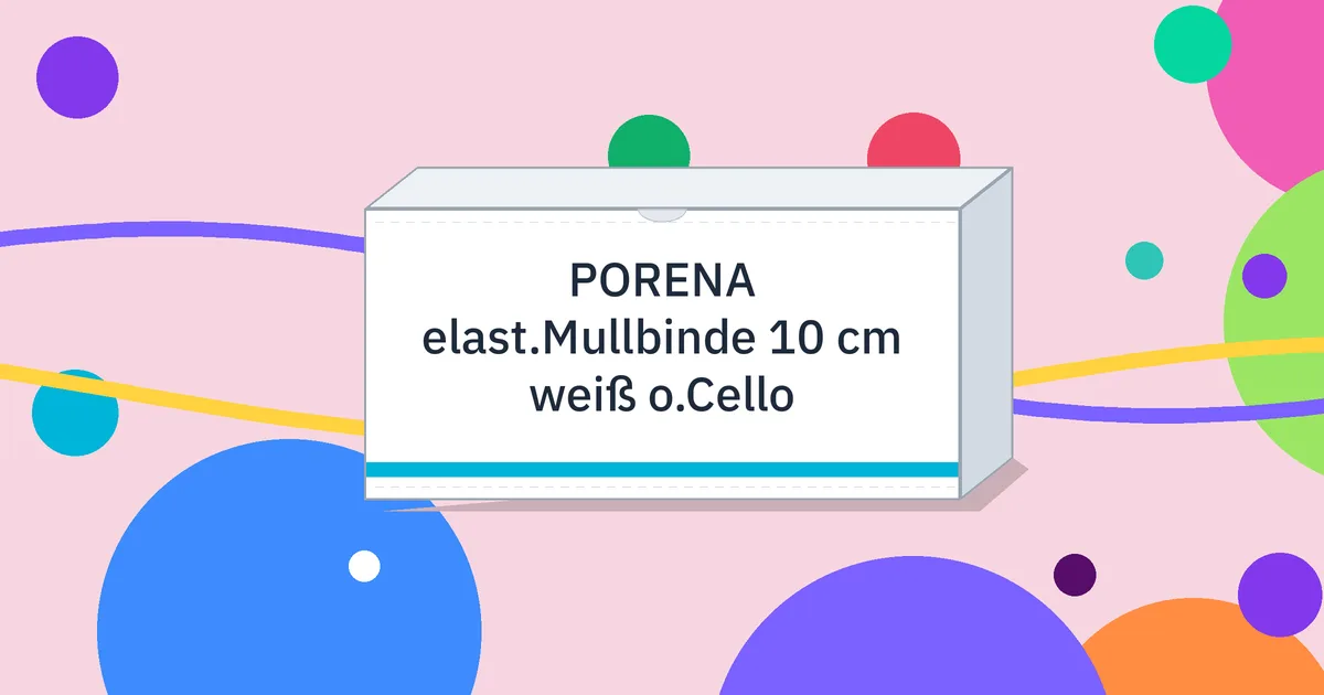 Symbolbild: Packung mit der Aufschrift PORENA elast.Mullbinde 10 cm weiß o.Cello (PZN 03289633) – Verfügbarkeit und Bezug in Apotheken in Frankfurt am Main