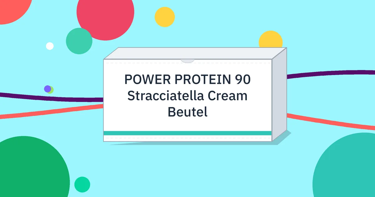 Symbolbild: Packung mit der Aufschrift POWER PROTEIN 90 Stracciatella Cream Beutel (PZN 10788650) – Verfügbarkeit und Bezug in Apotheken in Frankfurt am Main