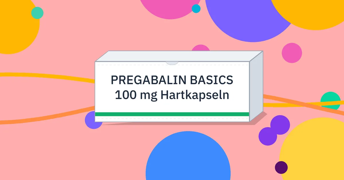 Symbolbild: Packung mit der Aufschrift PREGABALIN BASICS 100 mg Hartkapseln (PZN 11172365) – Verfügbarkeit und Bezug in Apotheken in Frankfurt am Main