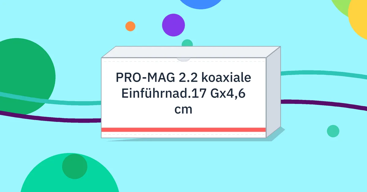 Symbolbild: Packung mit der Aufschrift PRO-MAG 2.2 koaxiale Einführnad.17 Gx4,6 cm (PZN 06768334) – Verfügbarkeit und Bezug in Apotheken in Frankfurt am Main