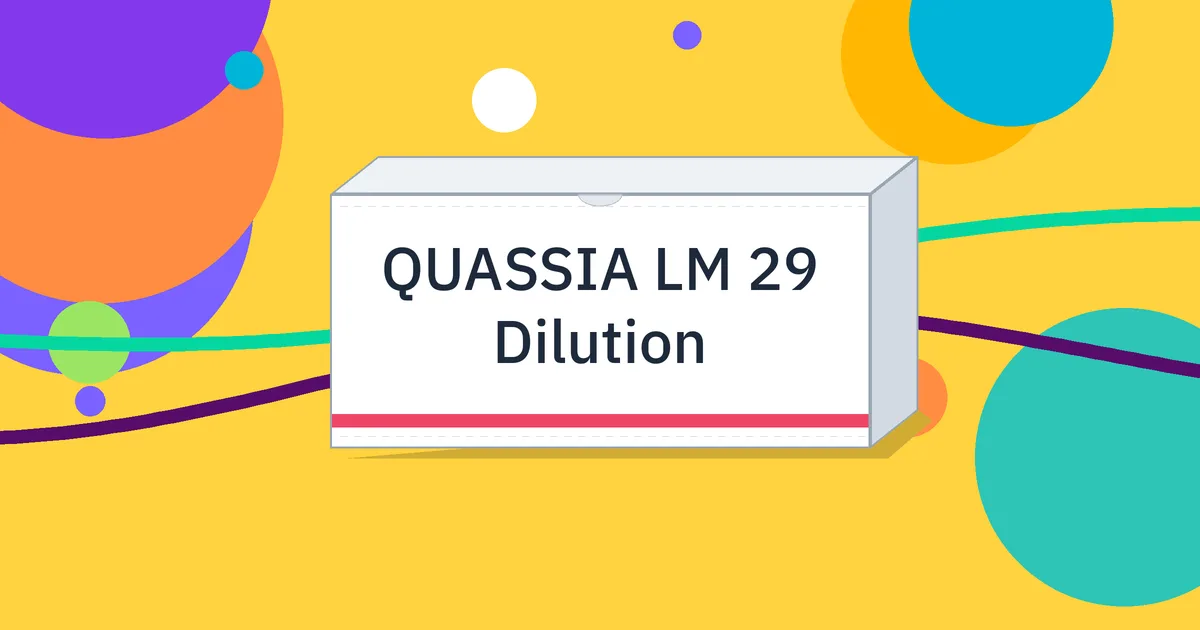 Symbolbild: Packung mit der Aufschrift QUASSIA LM 29 Dilution (PZN 13673410) – Verfügbarkeit und Bezug in Apotheken in Frankfurt am Main
