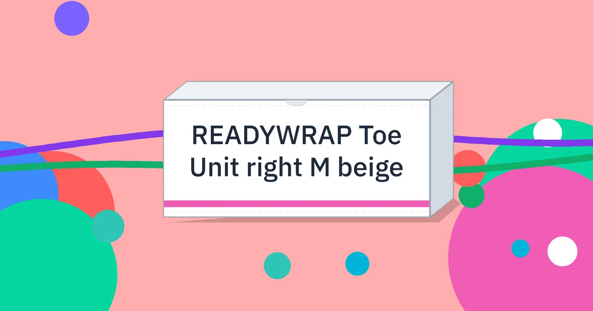 Symbolbild: Packung mit der Aufschrift READYWRAP Toe Unit right M beige (PZN 16566198) – Verfügbarkeit und Bezug in Apotheken in Frankfurt am Main