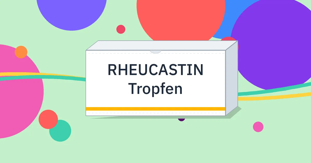 Symbolbild: Packung mit der Aufschrift RHEUCASTIN Tropfen (PZN 08860995) – Verfügbarkeit und Bezug in Apotheken in Frankfurt am Main