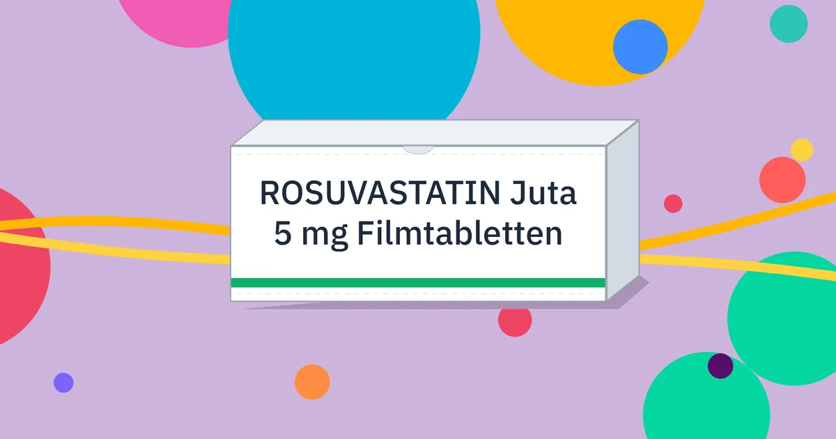Symbolbild: Packung mit der Aufschrift ROSUVASTATIN Juta 5 mg Filmtabletten (PZN 17971854) – Verfügbarkeit und Bezug in Apotheken in Frankfurt am Main