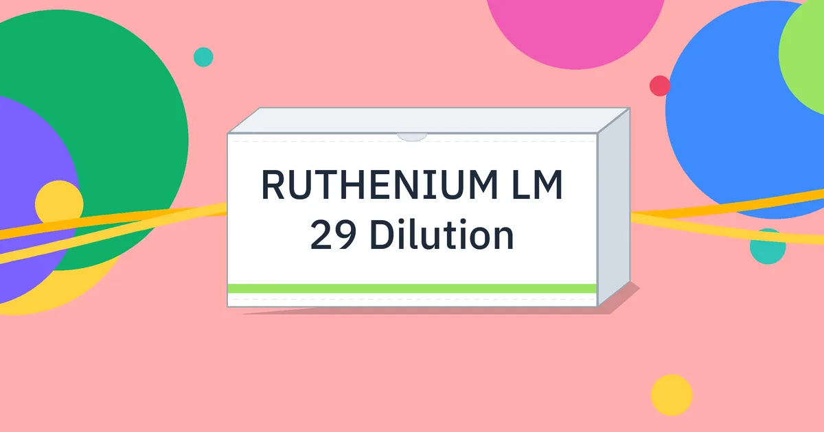 Symbolbild: Packung mit der Aufschrift RUTHENIUM LM 29 Dilution (PZN 13174368) – Verfügbarkeit und Bezug in Apotheken in Frankfurt am Main