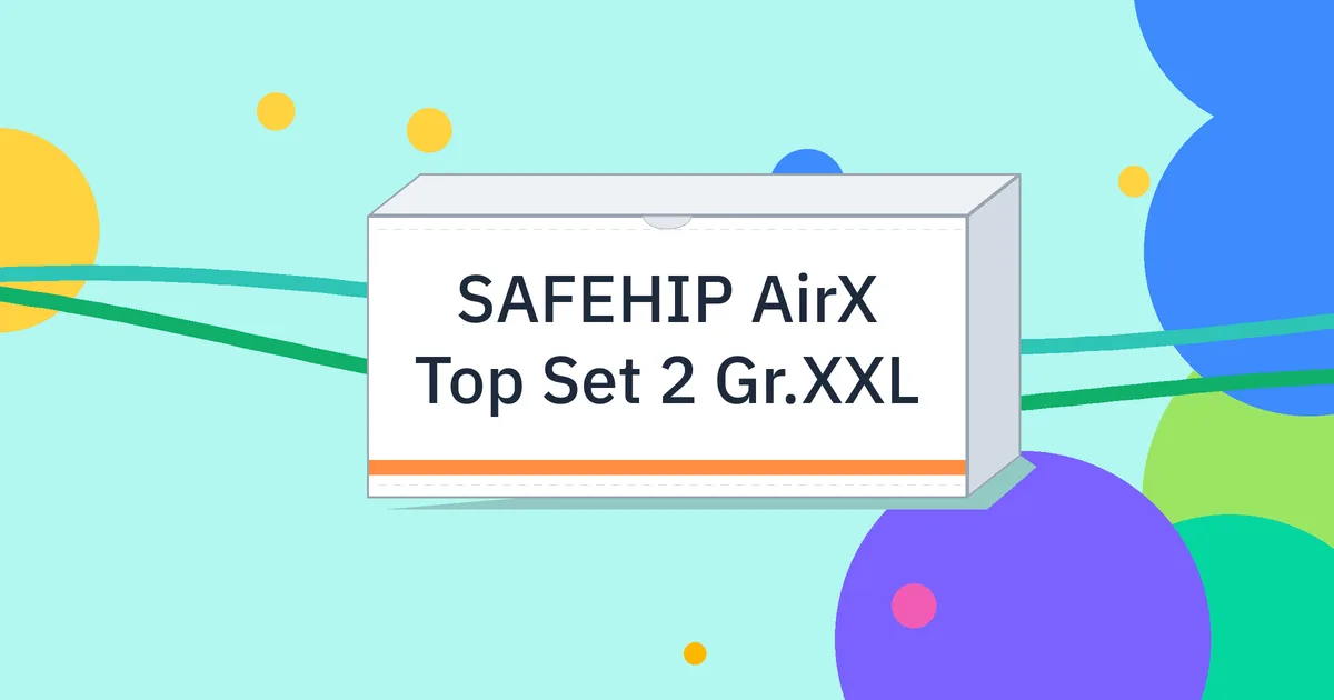 Symbolbild: Packung mit der Aufschrift SAFEHIP AirX Top Set 2 Gr.XXL (PZN 06835496) – Verfügbarkeit und Bezug in Apotheken in Frankfurt am Main