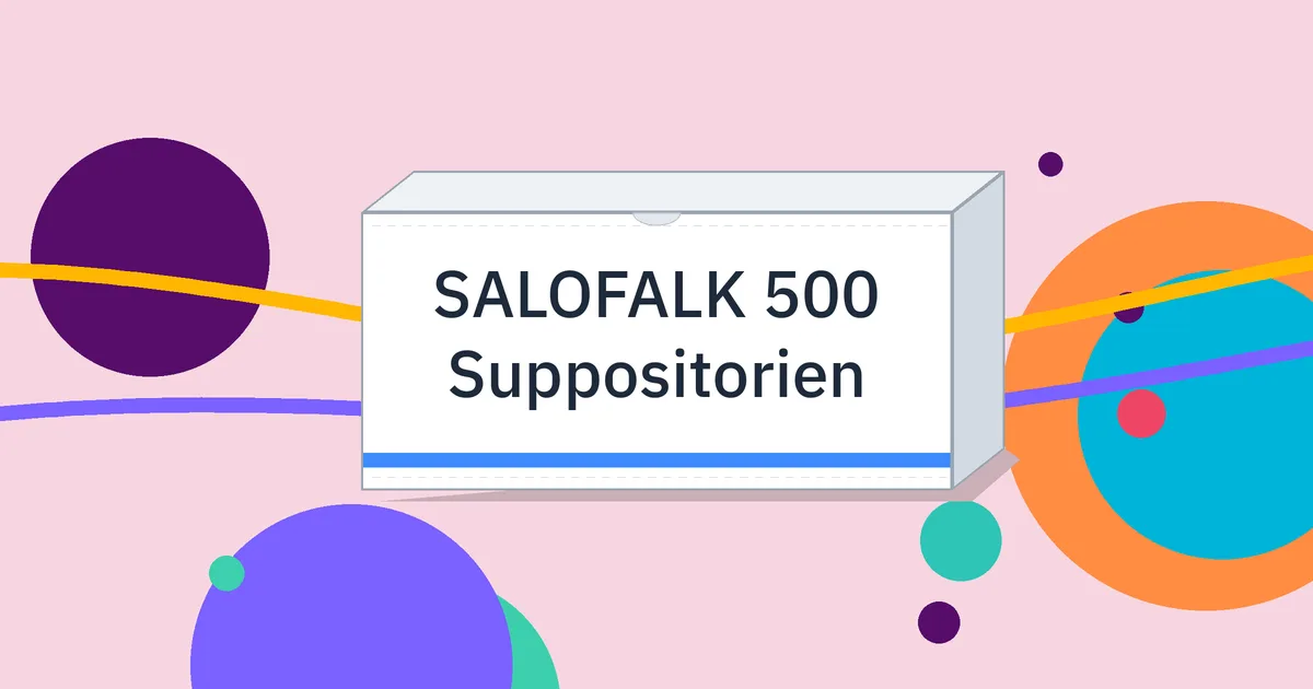 Symbolbild: Packung mit der Aufschrift SALOFALK 500 Suppositorien (PZN 00248243) – Verfügbarkeit und Bezug in Apotheken in Frankfurt am Main
