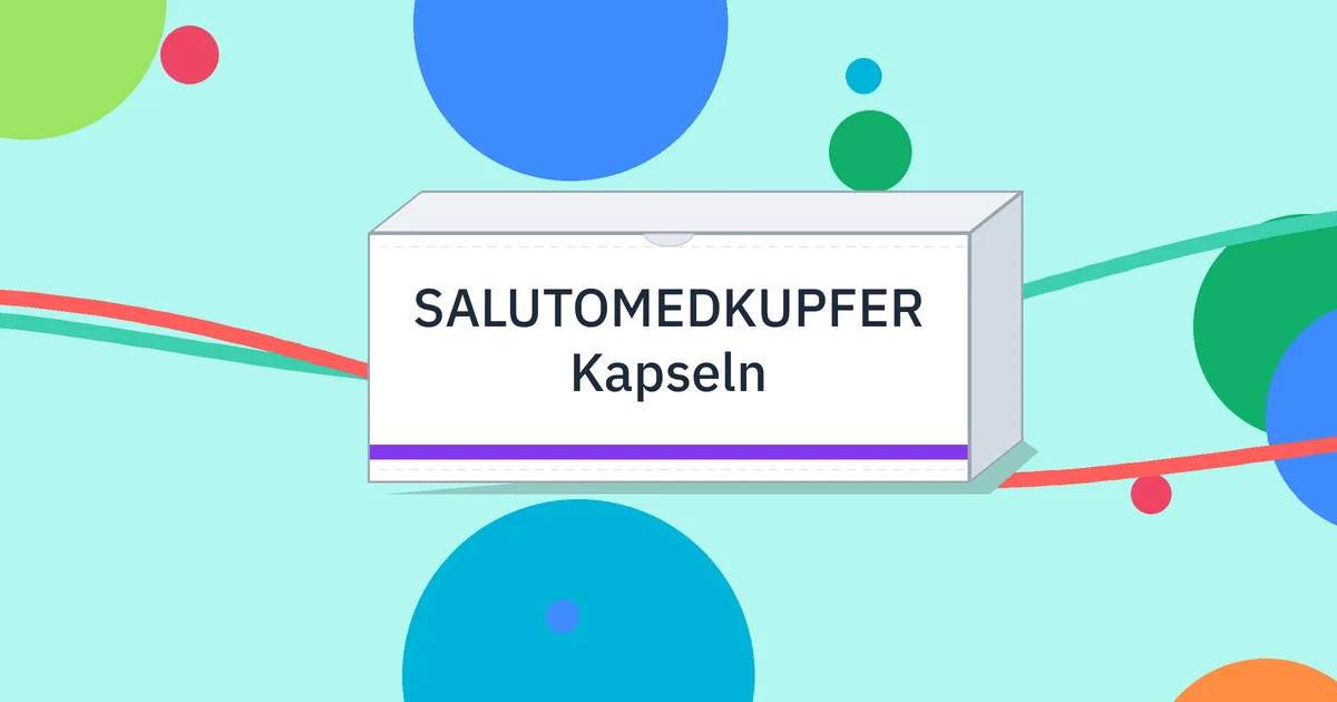 Symbolbild: Packung mit der Aufschrift SALUTOMEDKUPFER Kapseln (PZN 13156324) – Verfügbarkeit und Bezug in Apotheken in Frankfurt am Main