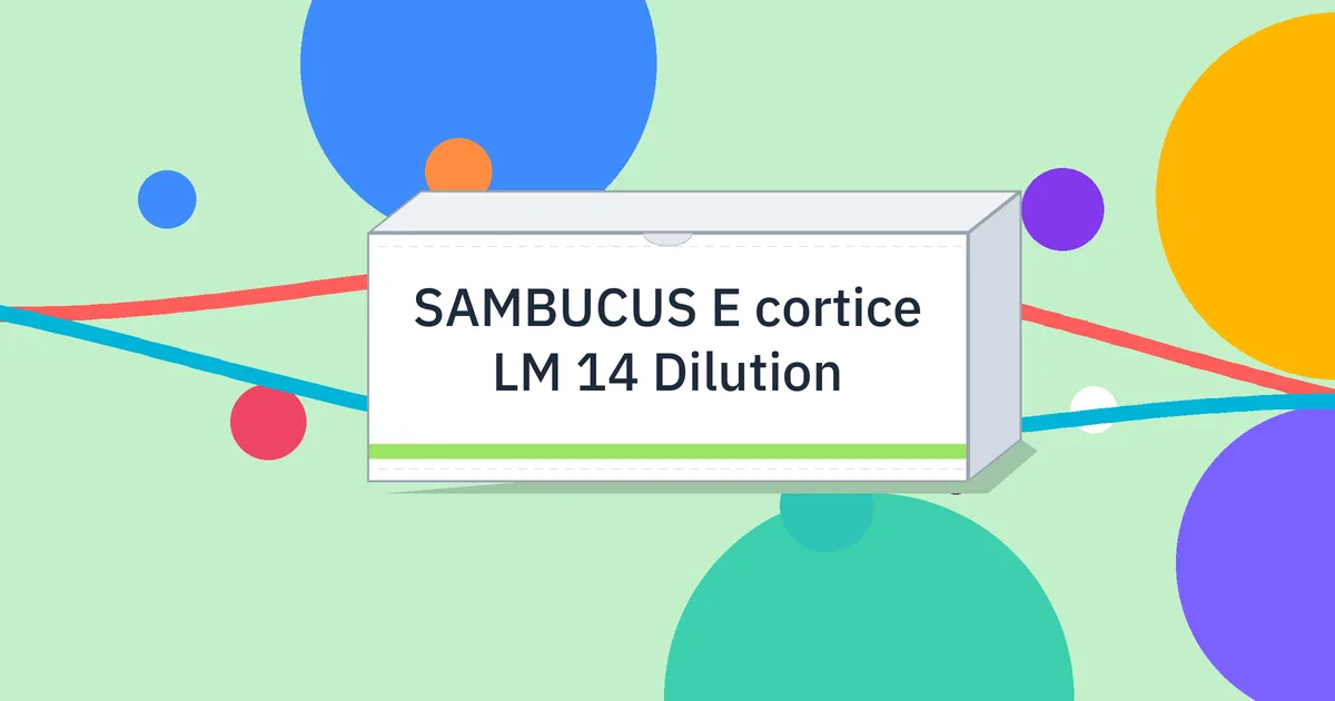 Symbolbild: Packung mit der Aufschrift SAMBUCUS E cortice LM 14 Dilution (PZN 13179992) – Verfügbarkeit und Bezug in Apotheken in Frankfurt am Main