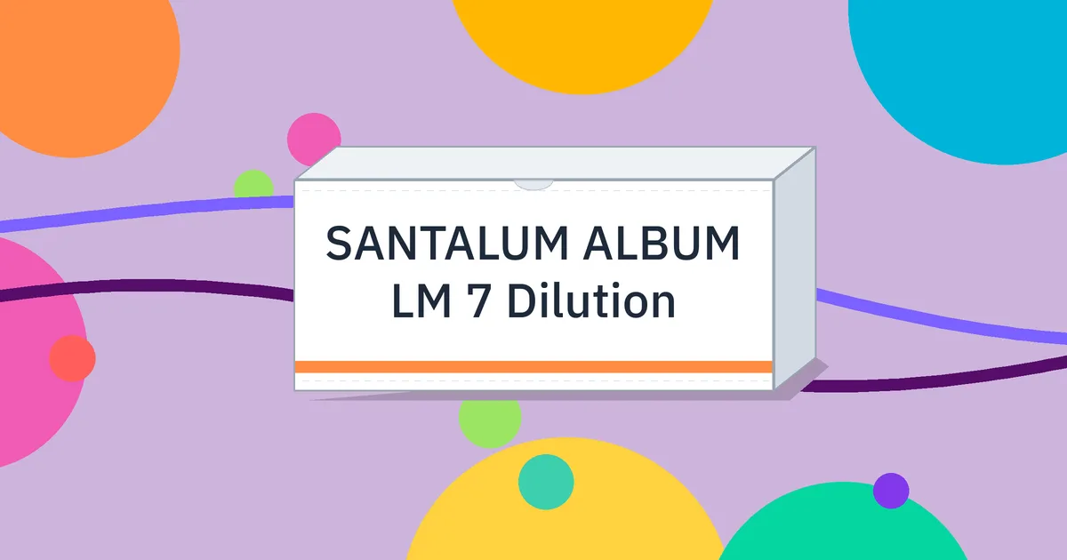 Symbolbild: Packung mit der Aufschrift SANTALUM ALBUM LM 7 Dilution (PZN 13684253) – Verfügbarkeit und Bezug in Apotheken in Frankfurt am Main