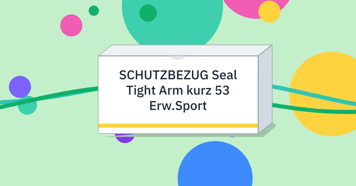 Symbolbild: Packung mit der Aufschrift SCHUTZBEZUG Seal Tight Arm kurz 53 Erw.Sport (PZN 09779031) – Verfügbarkeit und Bezug in Apotheken in Frankfurt am Main