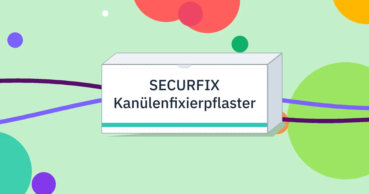 Symbolbild: Packung mit der Aufschrift SECURFIX Kanülenfixierpflaster (PZN 02741611) – Verfügbarkeit und Bezug in Apotheken in Frankfurt am Main