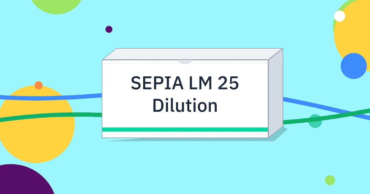 Symbolbild: Packung mit der Aufschrift SEPIA LM 25 Dilution (PZN 13188614) – Verfügbarkeit und Bezug in Apotheken in Frankfurt am Main