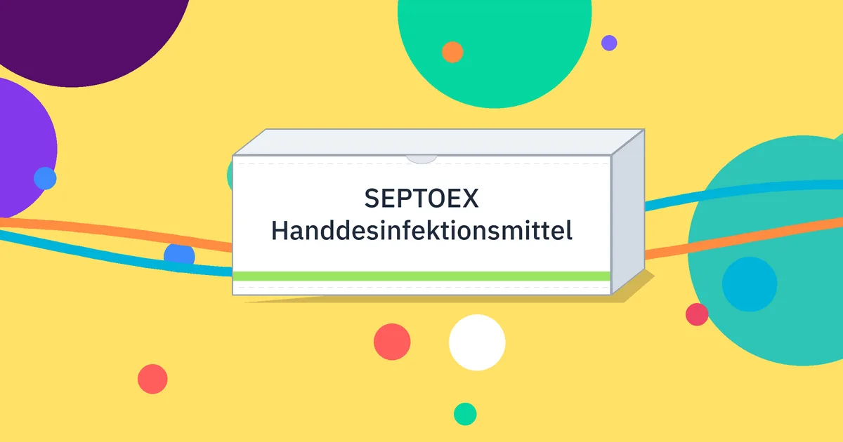 Symbolbild: Packung mit der Aufschrift SEPTOEX Handdesinfektionsmittel (PZN 16665440) – Verfügbarkeit und Bezug in Apotheken in Frankfurt am Main