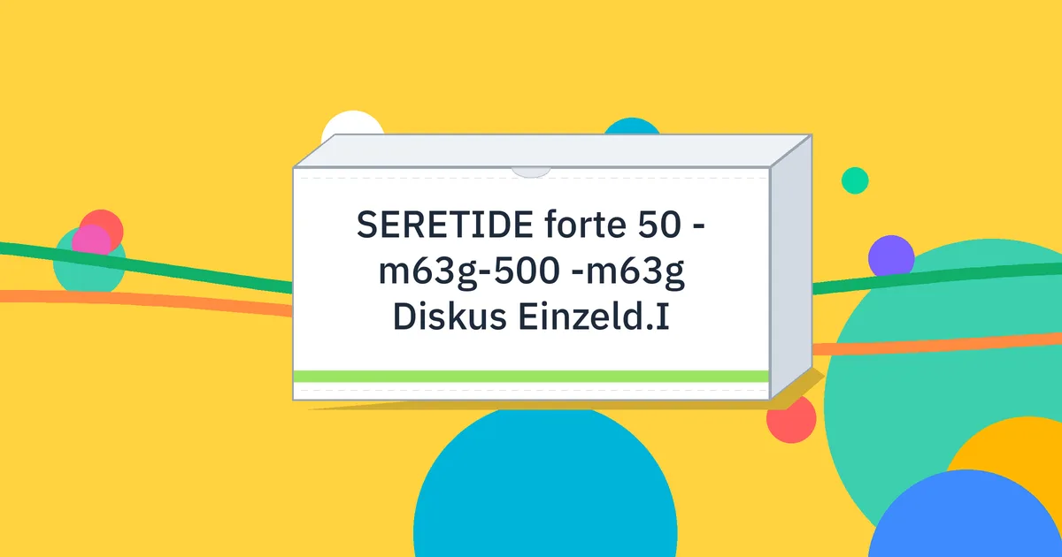 Symbolbild: Packung mit der Aufschrift SERETIDE forte 50 -m63g-500 -m63g Diskus Einzeld.I (PZN 18450695) – Verfügbarkeit und Bezug in Apotheken in Frankfurt am Main