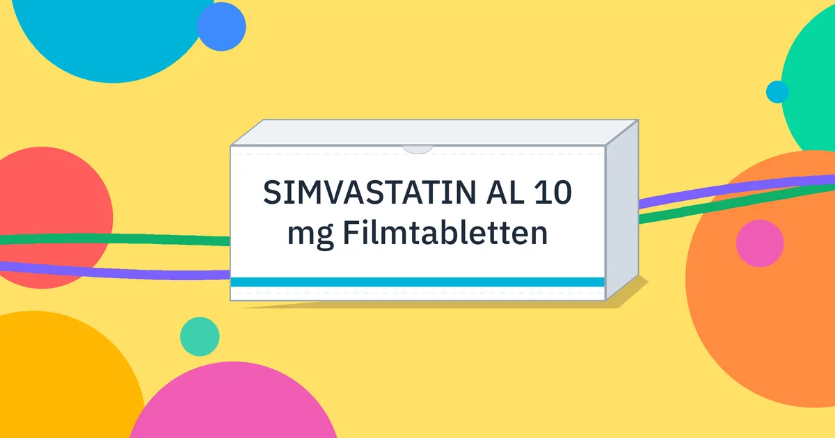 Symbolbild: Packung mit der Aufschrift SIMVASTATIN AL 10 mg Filmtabletten (PZN 04104989) – Verfügbarkeit und Bezug in Apotheken in Frankfurt am Main