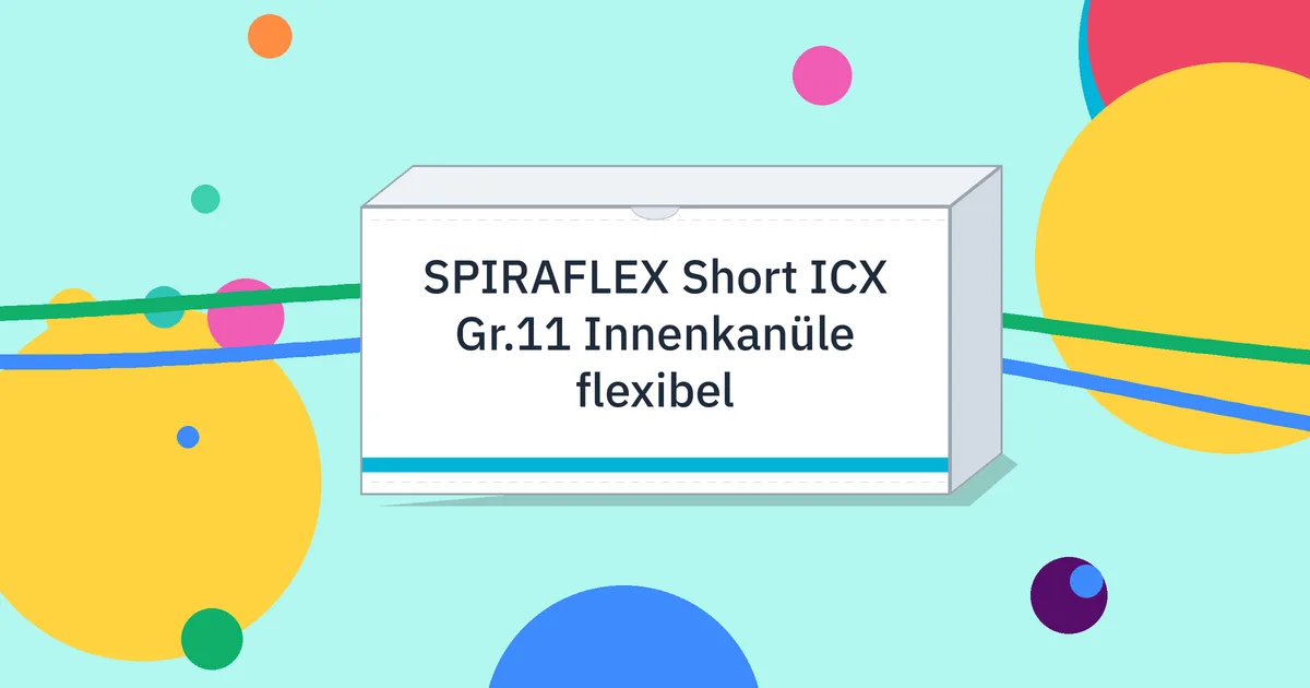Symbolbild: Packung mit der Aufschrift SPIRAFLEX Short ICX Gr.11 Innenkanüle flexibel (PZN 14285236) – Verfügbarkeit und Bezug in Apotheken in Frankfurt am Main