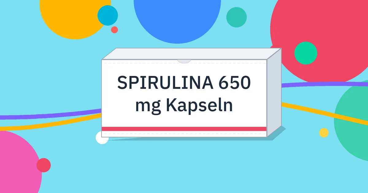 Symbolbild: Packung mit der Aufschrift SPIRULINA 650 mg Kapseln (PZN 15738148) – Verfügbarkeit und Bezug in Apotheken in Frankfurt am Main