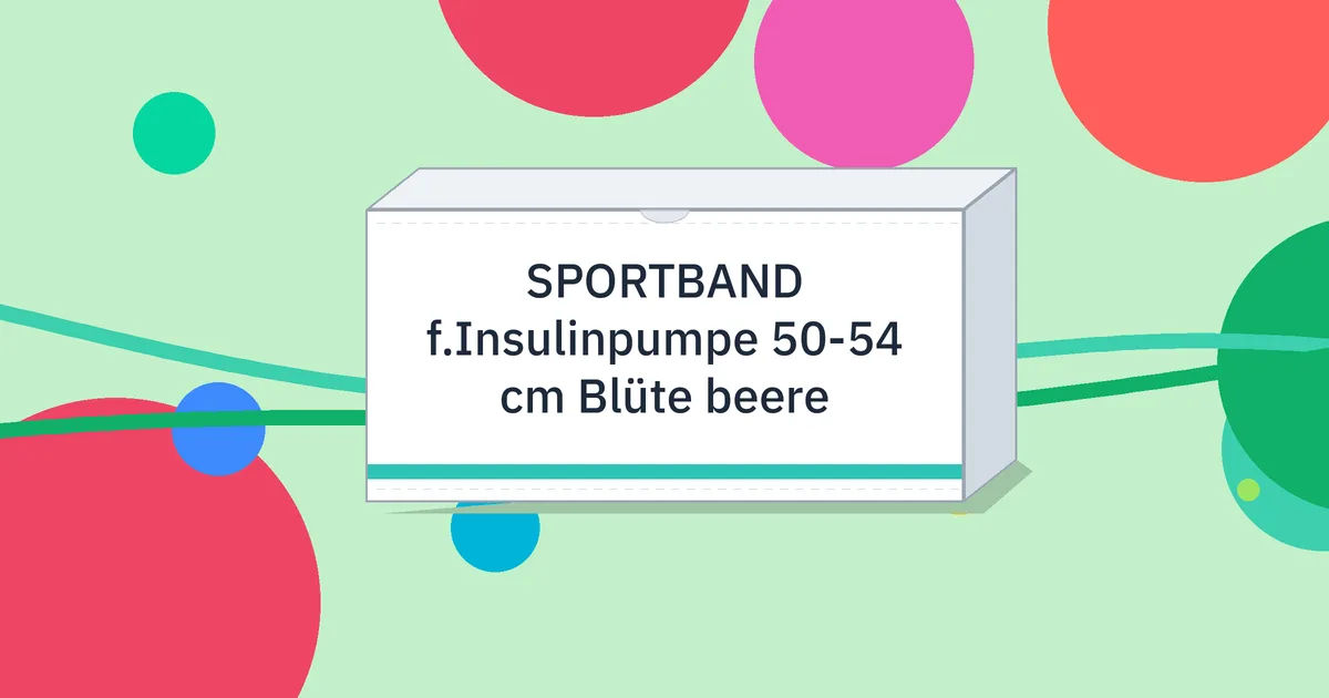 Symbolbild: Packung mit der Aufschrift SPORTBAND f.Insulinpumpe 50-54 cm Blüte beere (PZN 13916829) – Verfügbarkeit und Bezug in Apotheken in Frankfurt am Main